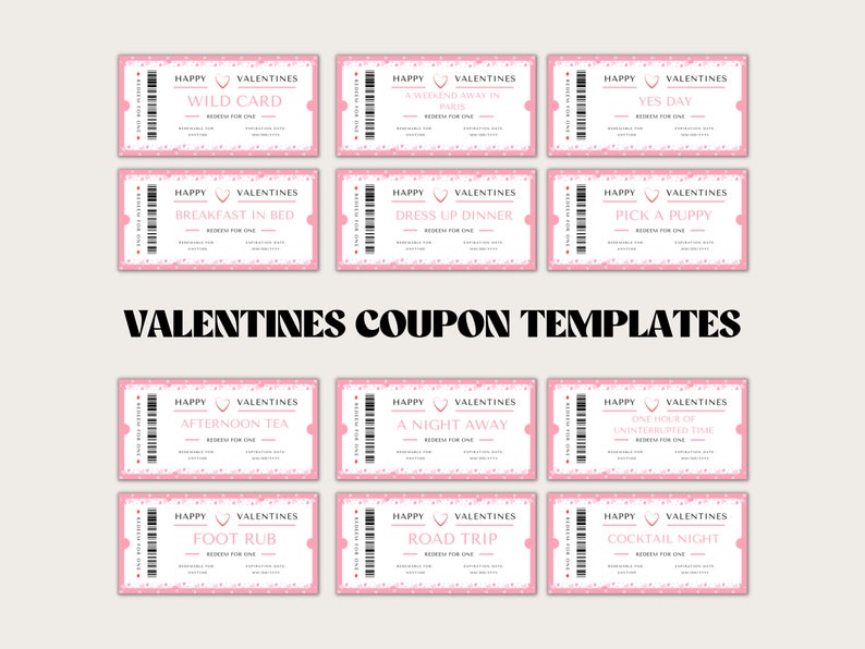 Editable Valentines Voucher Template | Love Coupon Template | Fun Gift ...