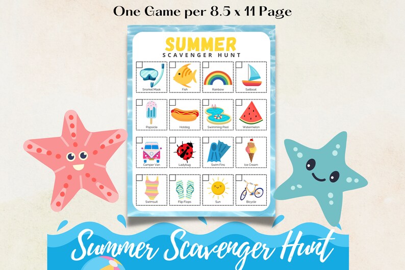 Summer Scavenger Hunt Print | Summer Scavenger Hunt | Outdoor Scavenger ...