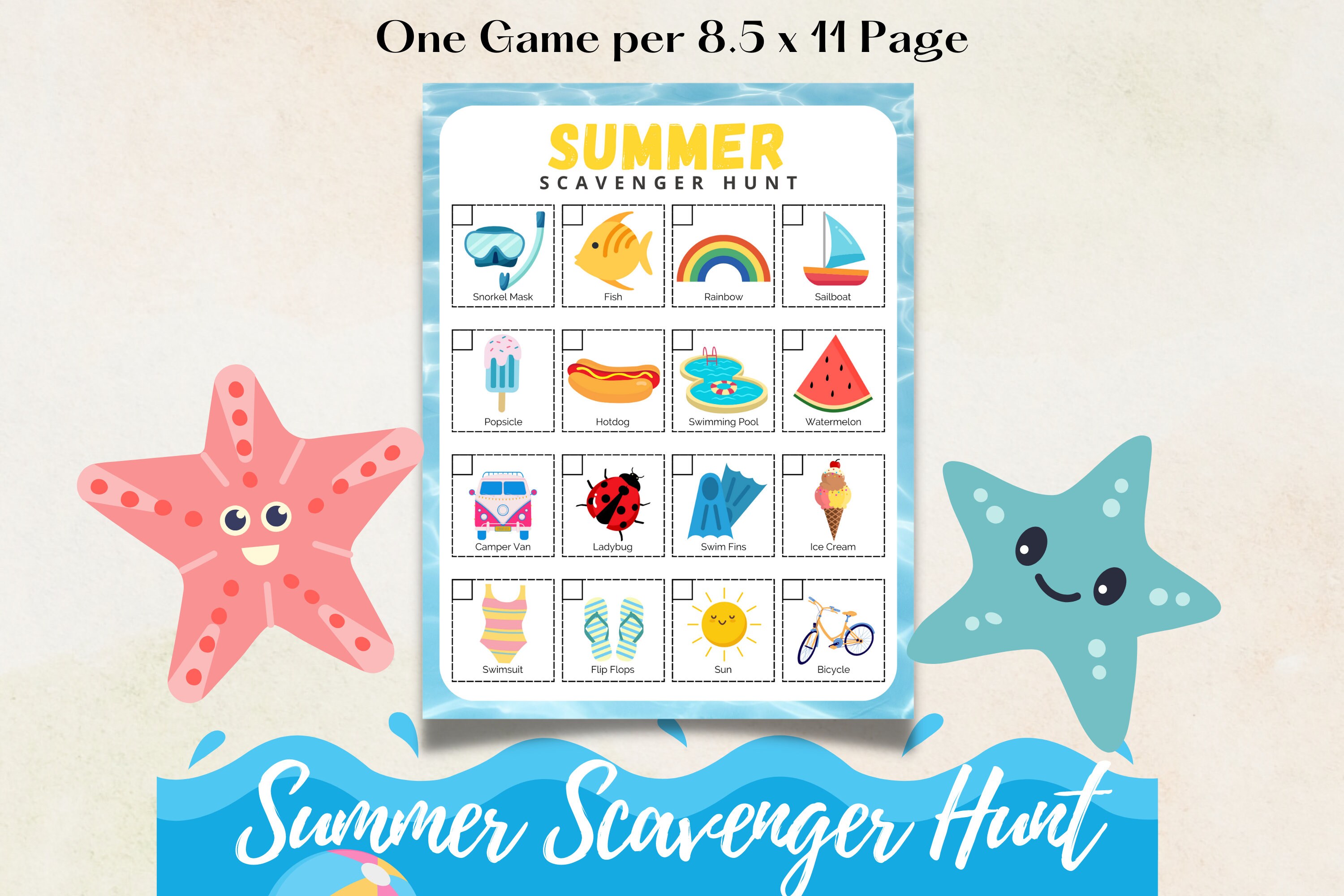 Summer Scavenger Hunt Print | Summer Scavenger Hunt | Outdoor Scavenger ...
