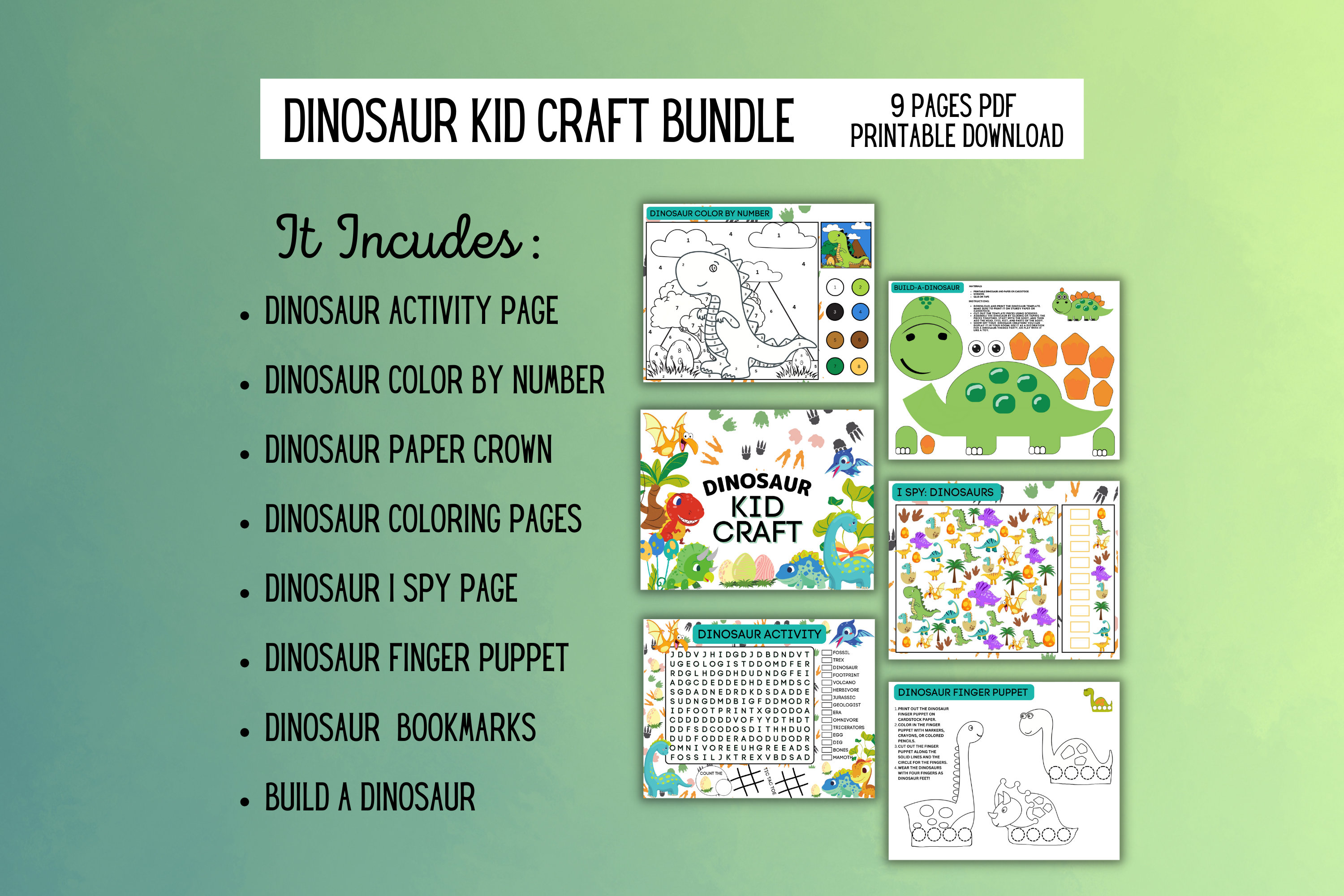 Dinosaur Craft for Kids | Dinosaur Craft Printable | Dinosaur Printable ...