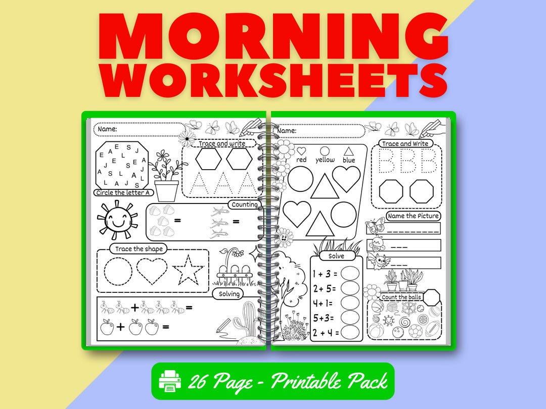 Kindergarten Morning Worksheet | Preschool Worksheets | Morning ...