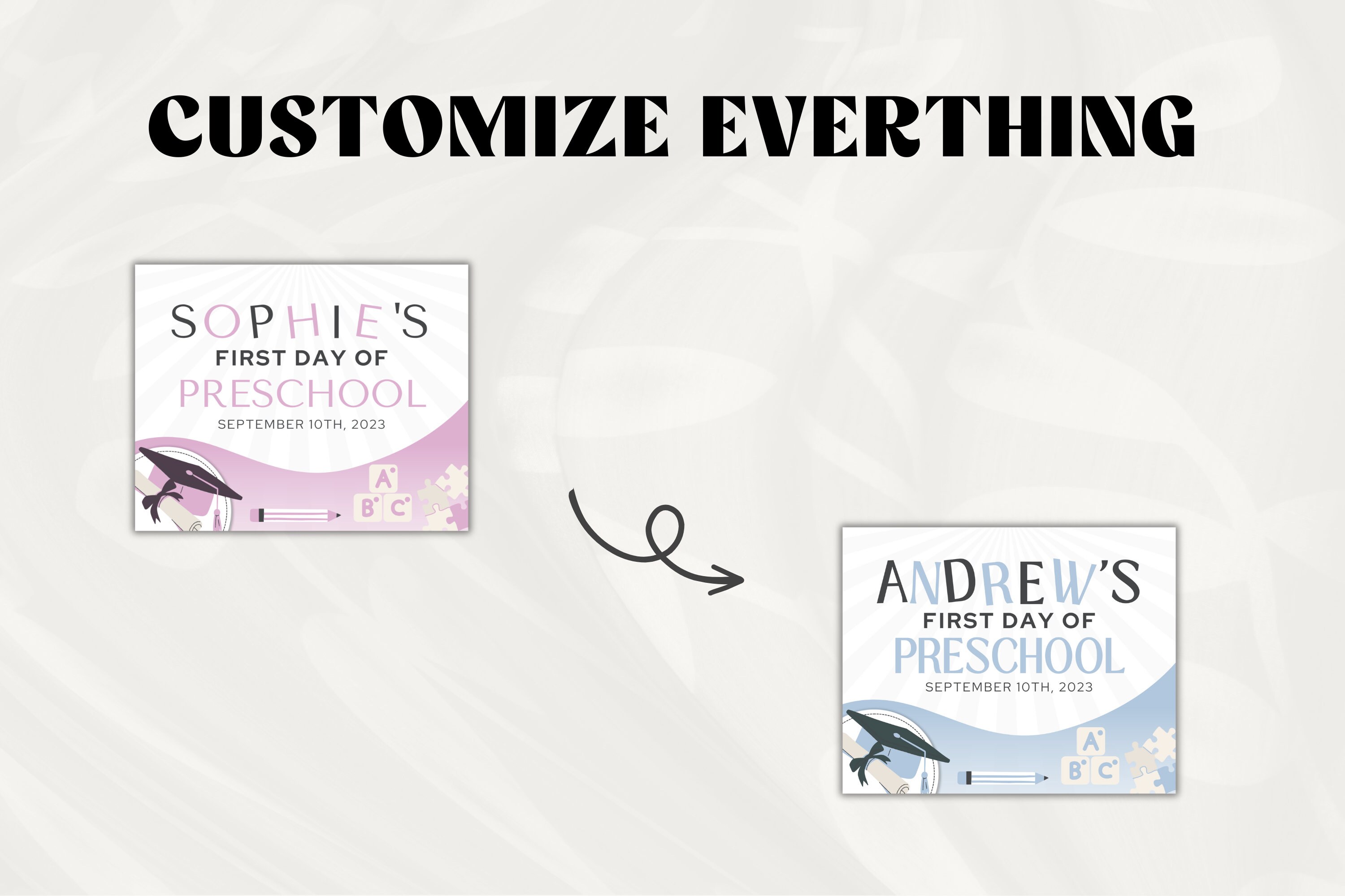 First Day of Preschool Sign My First Day of Preschool - Etsy