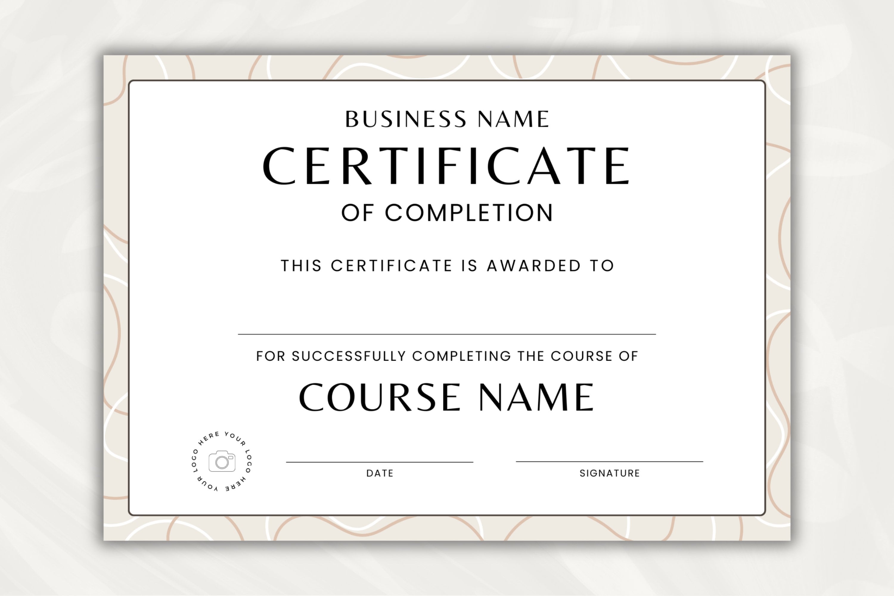 Printable Certificate of Completion | Certification of Completion ...