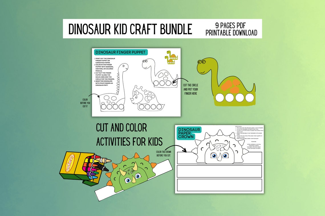Dinosaur Craft for Kids | Dinosaur Craft Printable | Dinosaur Printable ...