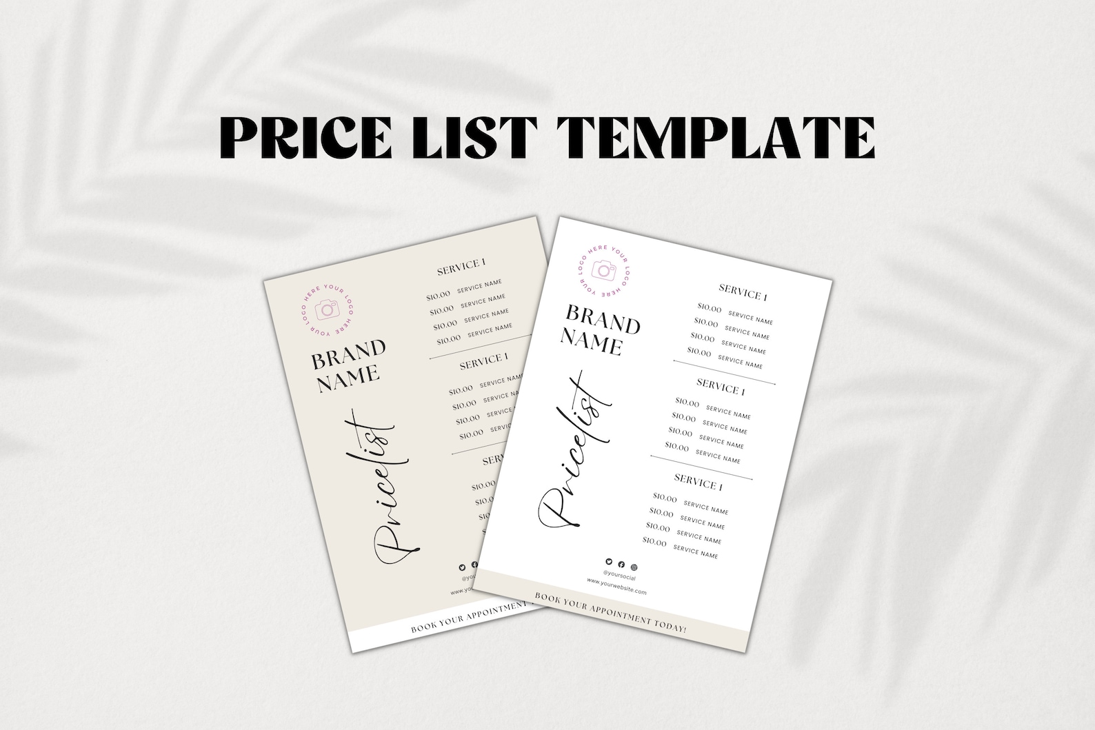 Price List Template | Price List Template for Small Business | Price ...