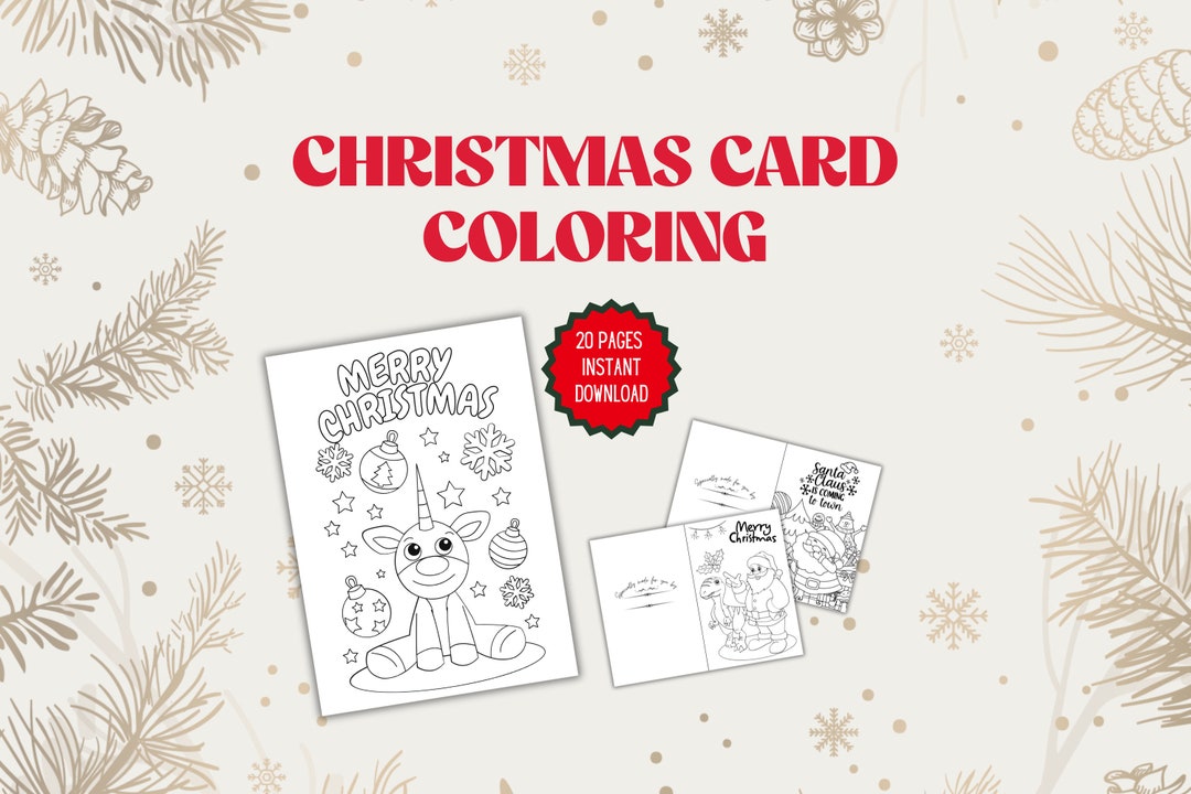 Christmas Cards to Color | Printable Christmas Card to Color | Color ...