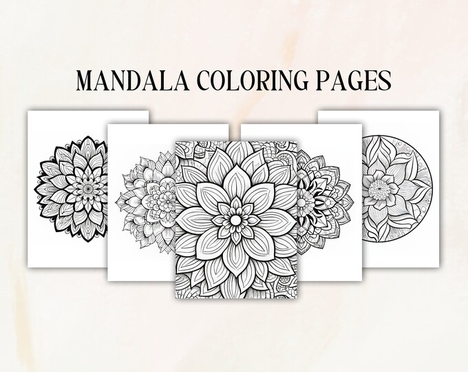 25 MANDALA COLORING Pages Adult Coloring Book; Mindfulness, Meditation ...