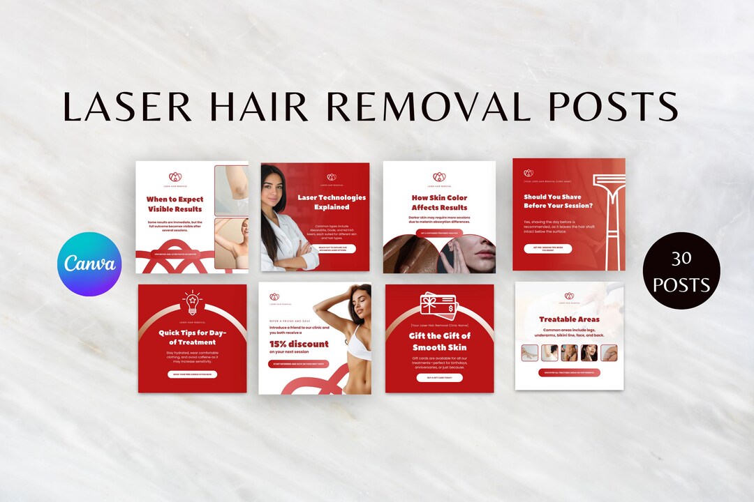 Laser Hair Removal Instagram Template | Canva Template | Hair Removal ...