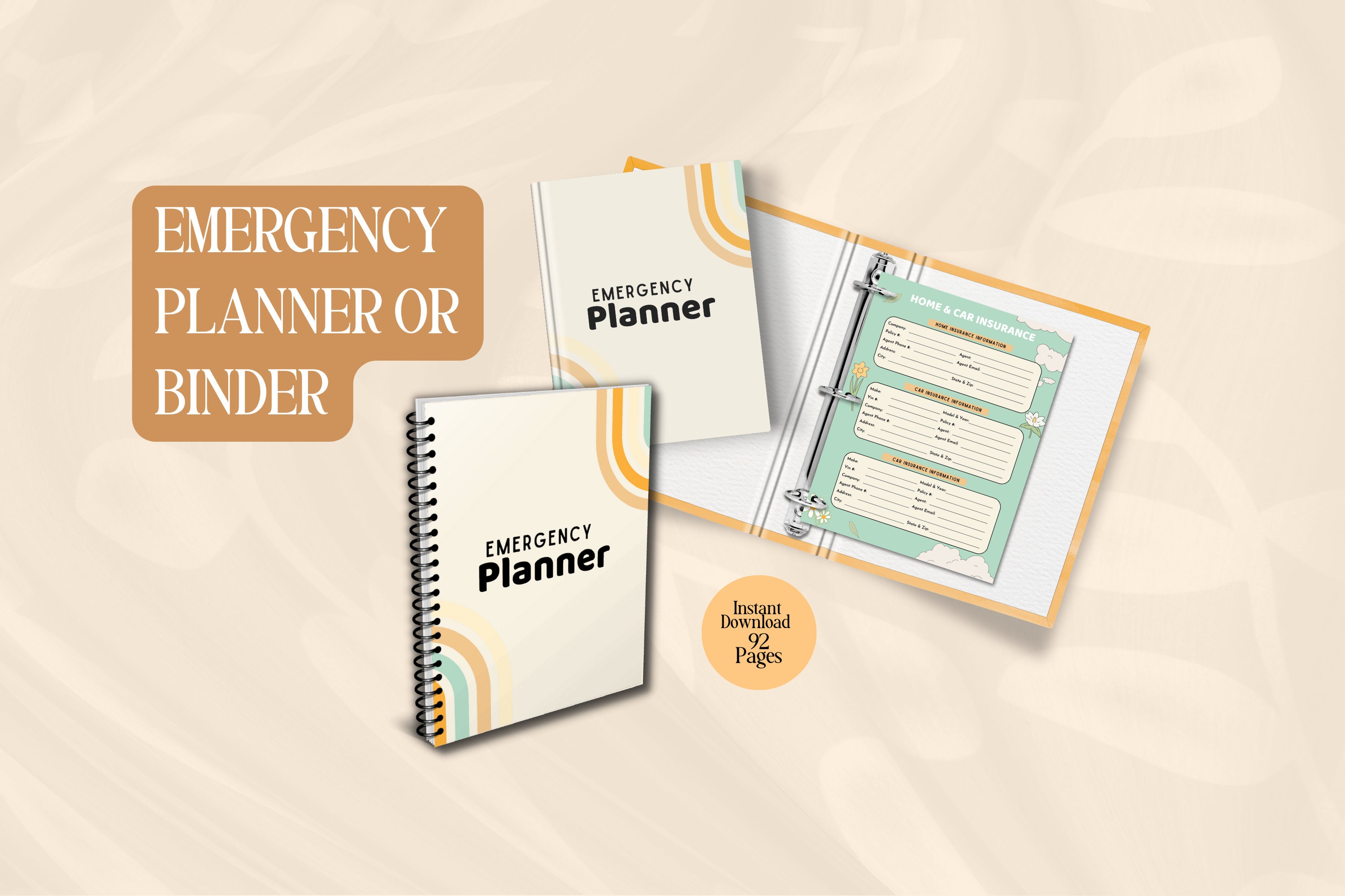 Emergency Binder Printables PDF | Family Emergency Binder | Emergency ...