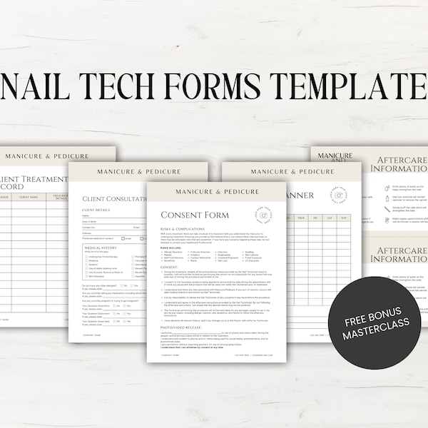 Nail Tech Consent Form Template - Etsy UK