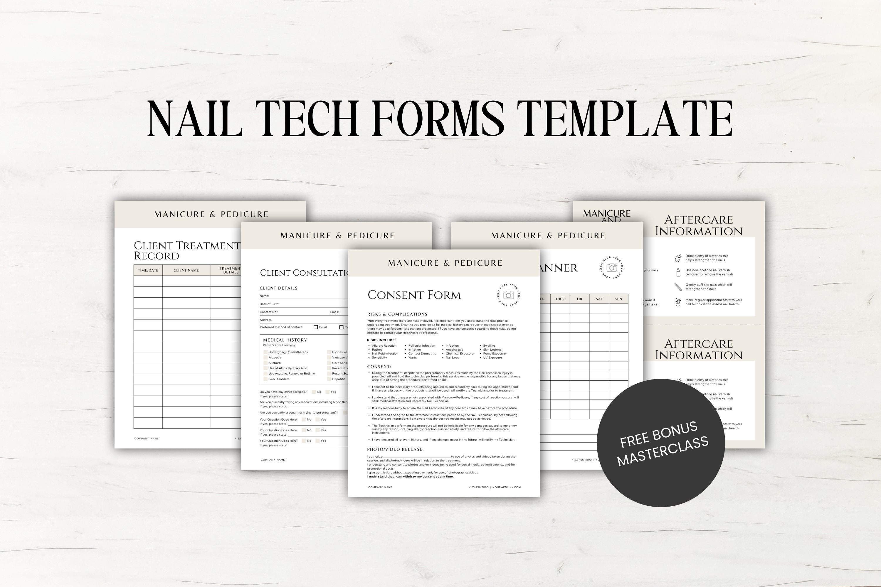 Nail Tech Forms | Consent Form Nails | Client Intake Forms | Nail ...