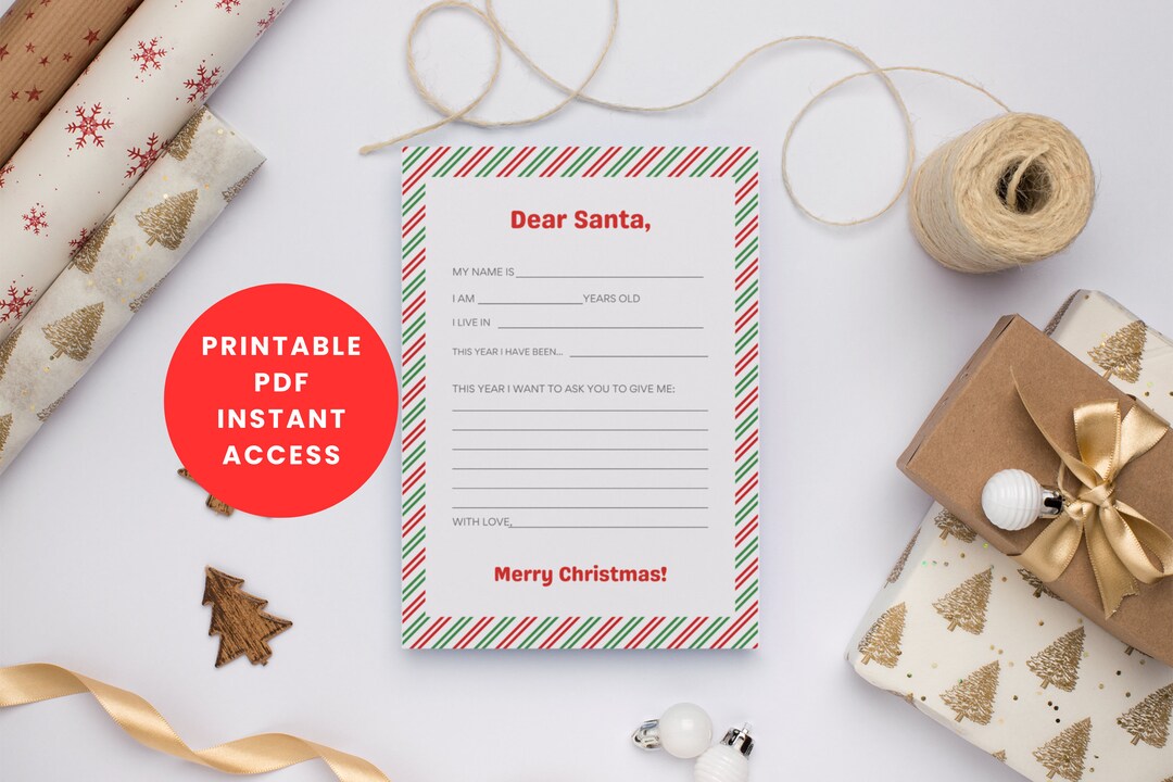 Letter to Santa Printable Christmas Christmas Letter Santa Letter ...