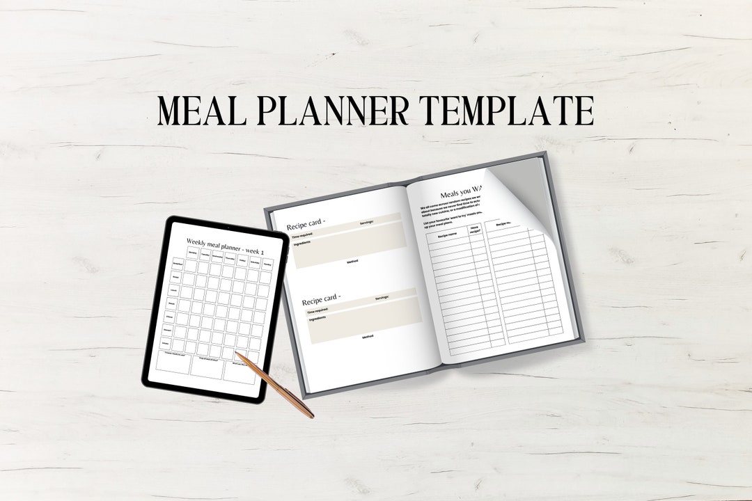 Editable Meal Planner Template | Meal Planner With Grocery List ...