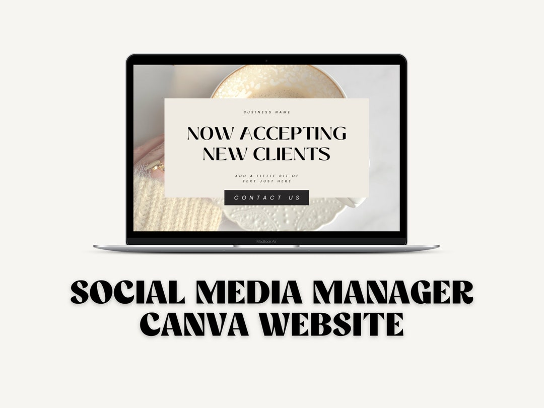 Canva Website Template | Social Media Manager, Virtual Assistant - Etsy