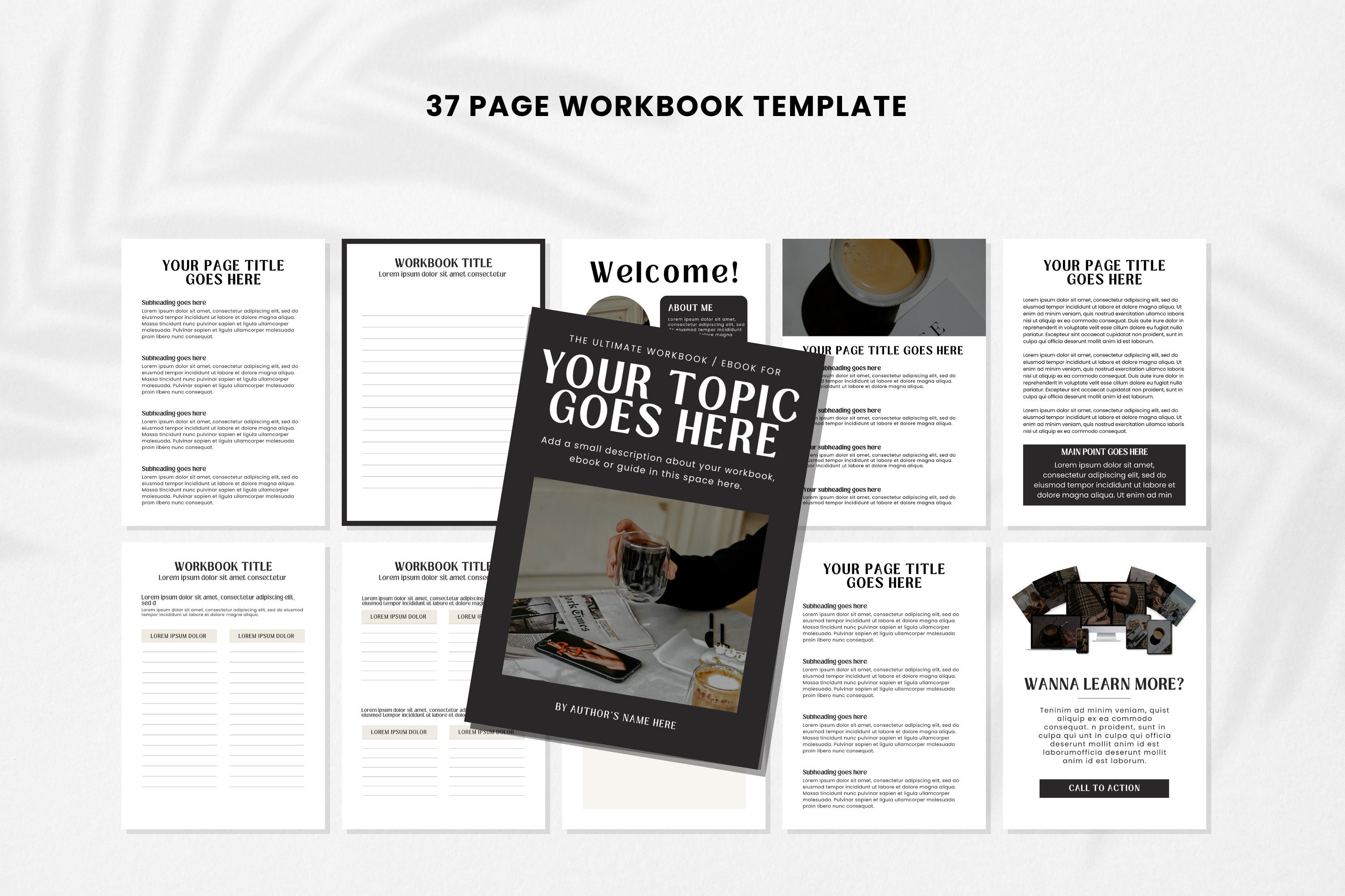 Course Templates Canva | Course Workbook Template | Online Course ...