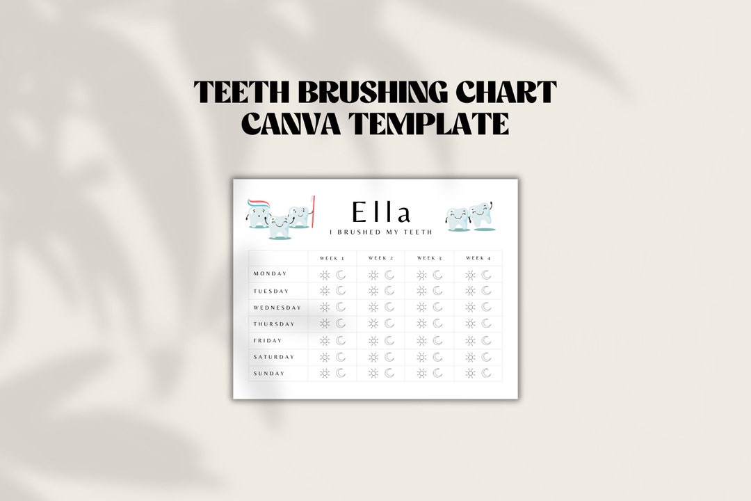 Teeth Brushing Reward Chart | Teeth Brushing Chart Printable | Brush ...