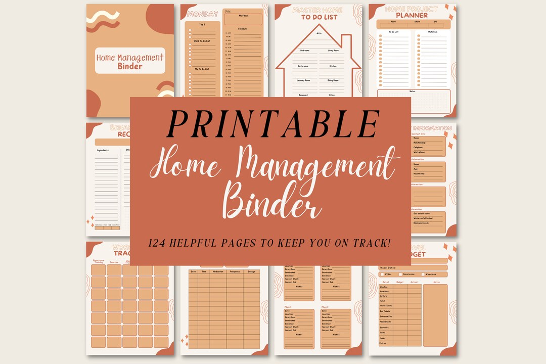 Home Management Printables | Home Management Tracker | Printable Home ...