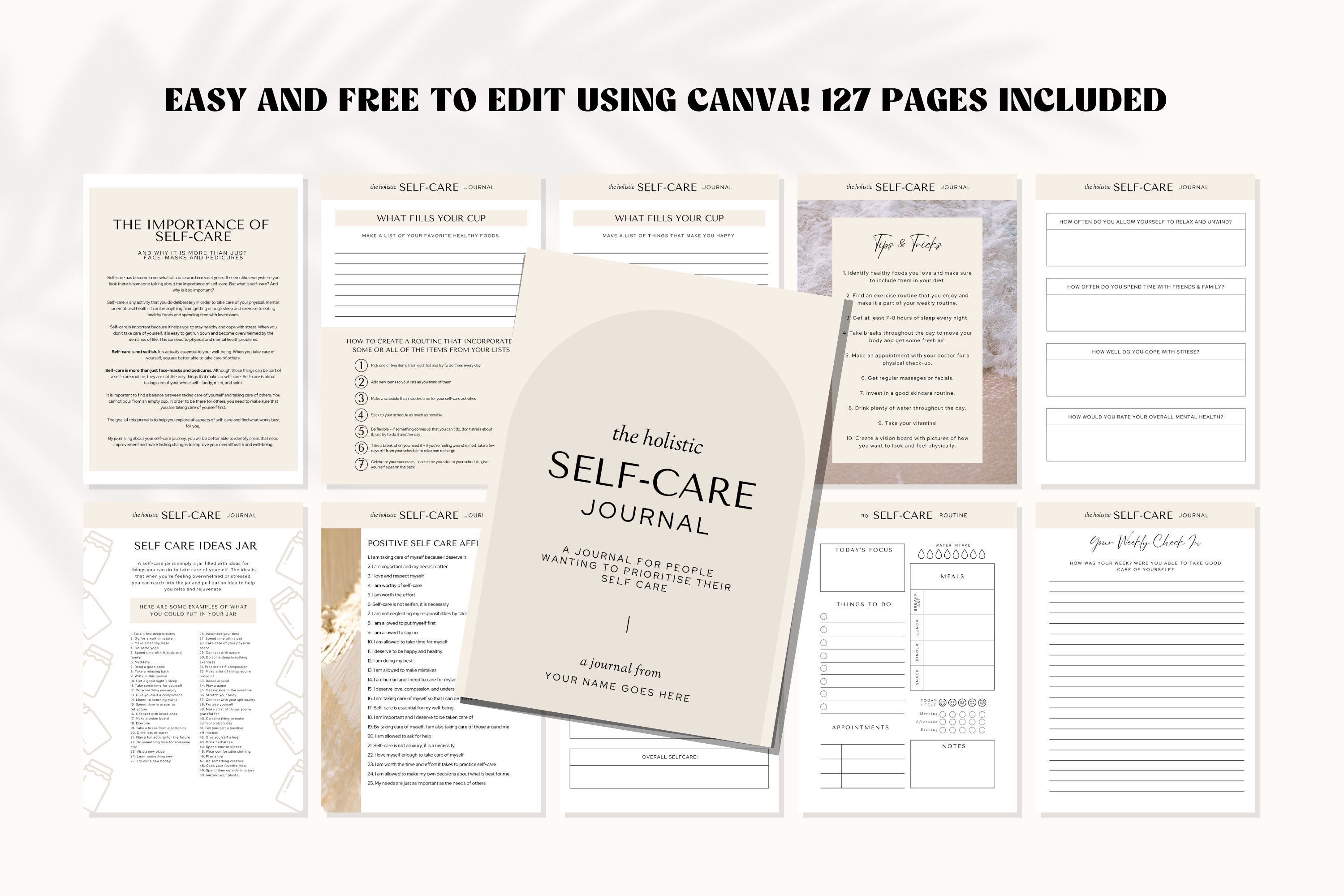 Self Care Journals Template | Self Care Journal Template | Self Care ...