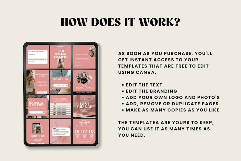 Course Templates Canva Online Course Content Template Canva Template ...