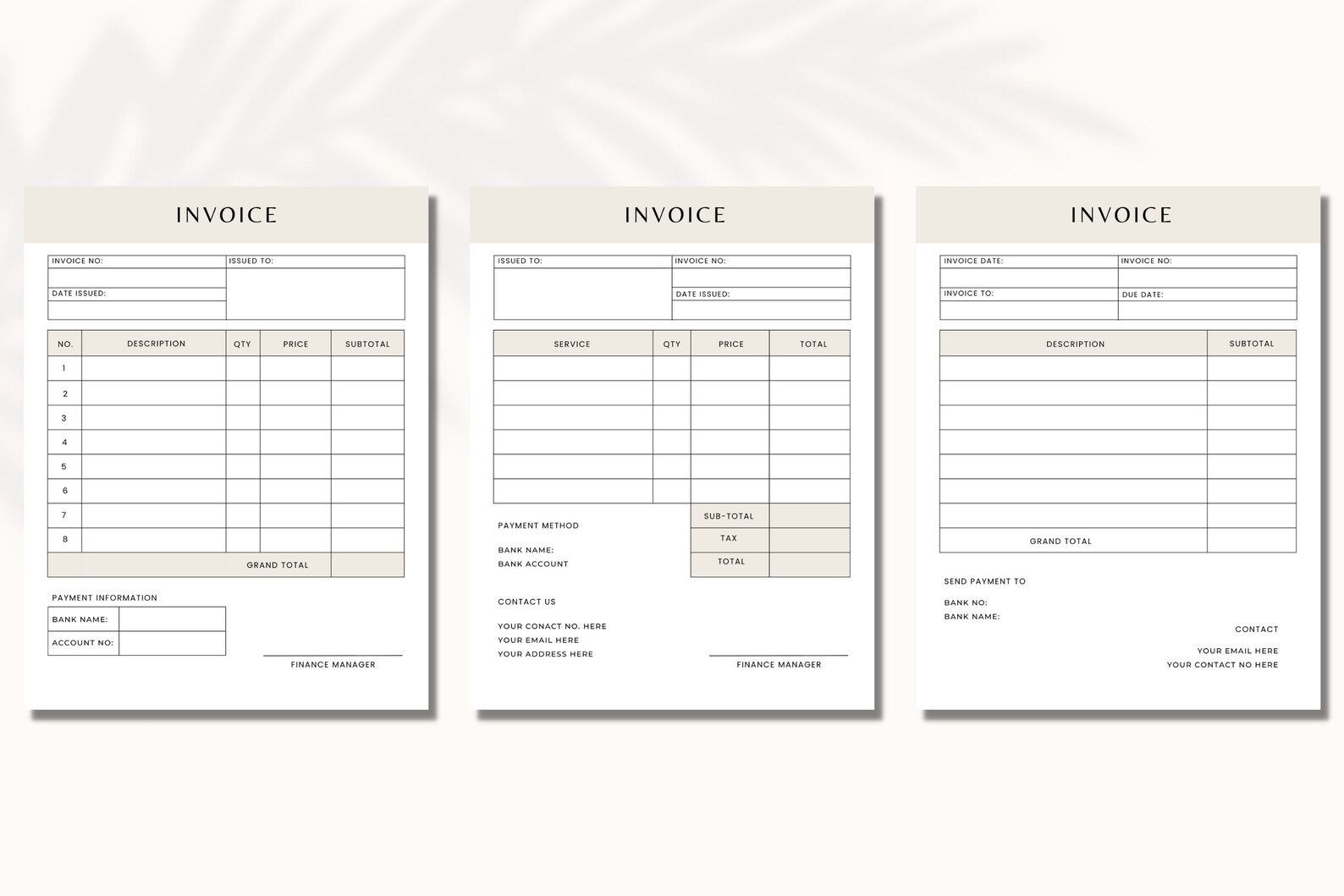 Template Invoice | Invoice Template Pages | Simple Invoice Templates ...