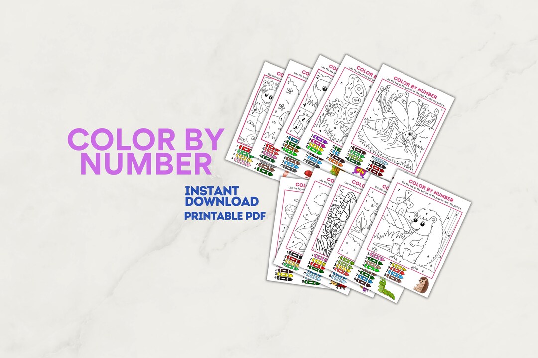 Spring Color by Number Worksheets | Spring Kids Coloring Pages | Spring ...