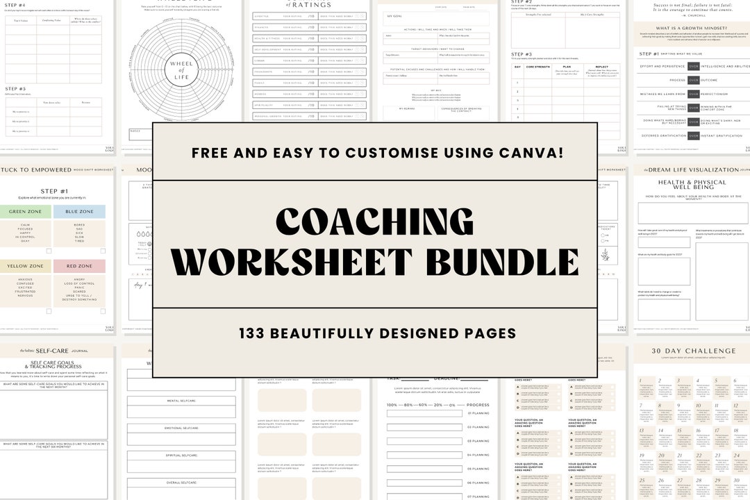 Coaching Template Canva | Canva Templates Coach | Workbook Canva ...