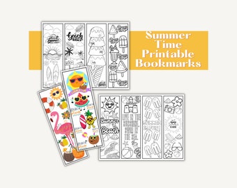 Summer Coloring Printables | Summer Bookmarks Printables | Printable ...