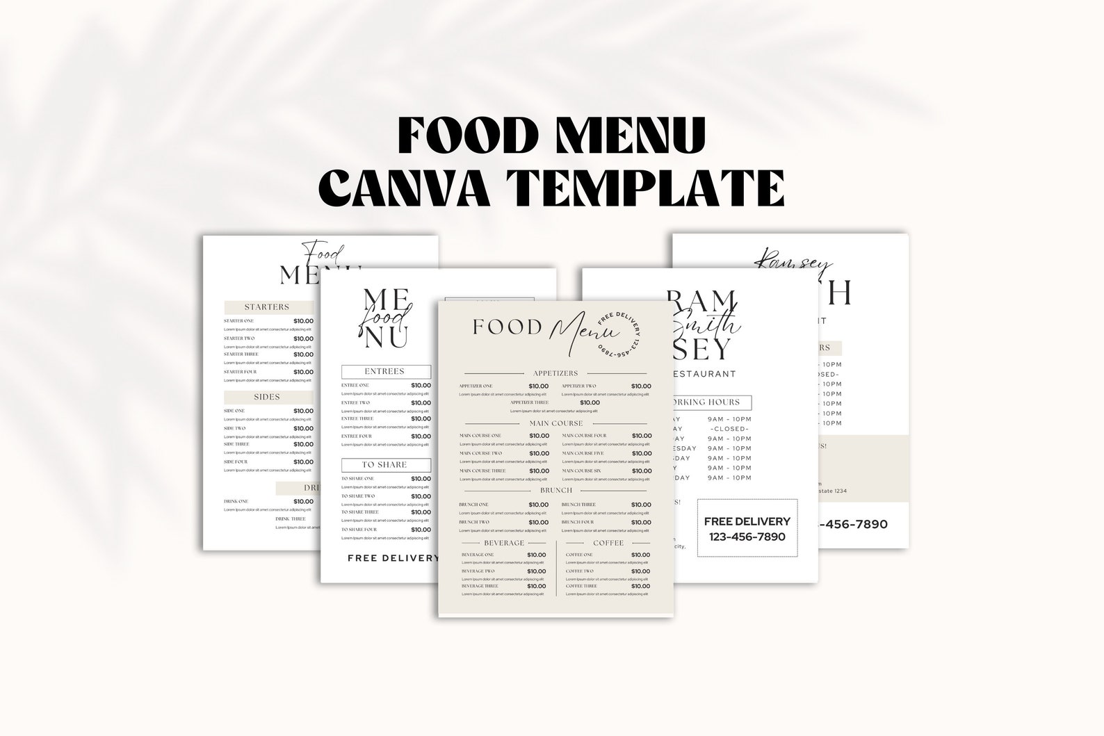 Canva Menu Template Menus for Restaurant Restaurant Menu Template ...