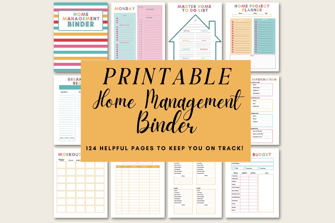 Home Management Printables Home Management Tracker Printable Home ...