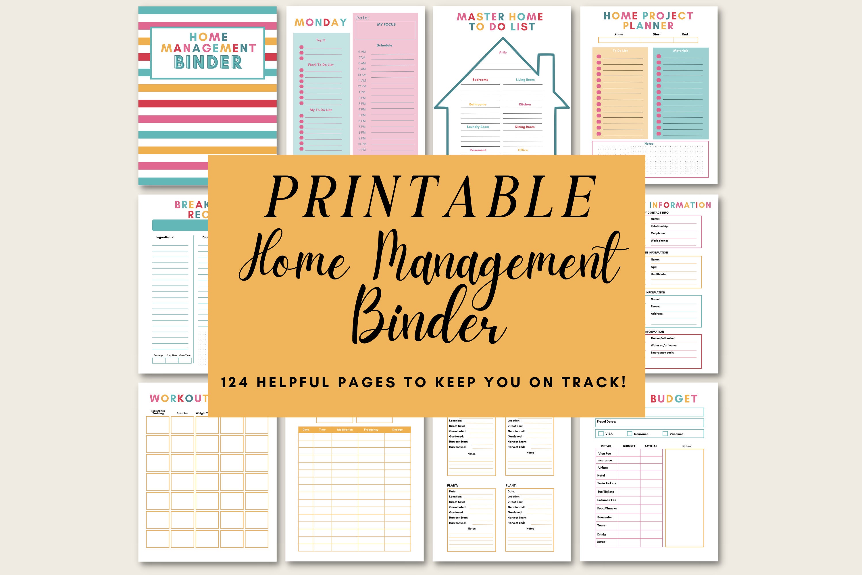 Home Management Printables Home Management Tracker Printable Home ...