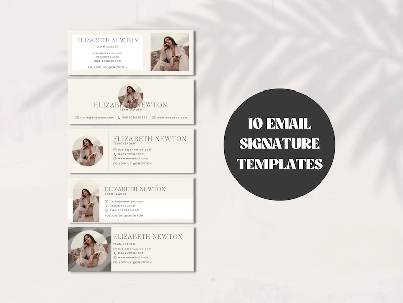 Professional Email Signature Templates | Canva Editable (10 Designs) - Etsy
