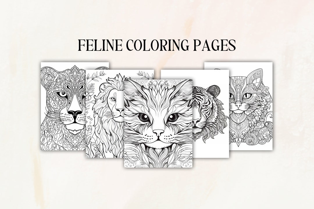 Cat Coloring Pages Printable | Adult Coloring Pages Cats | Cat Coloring ...