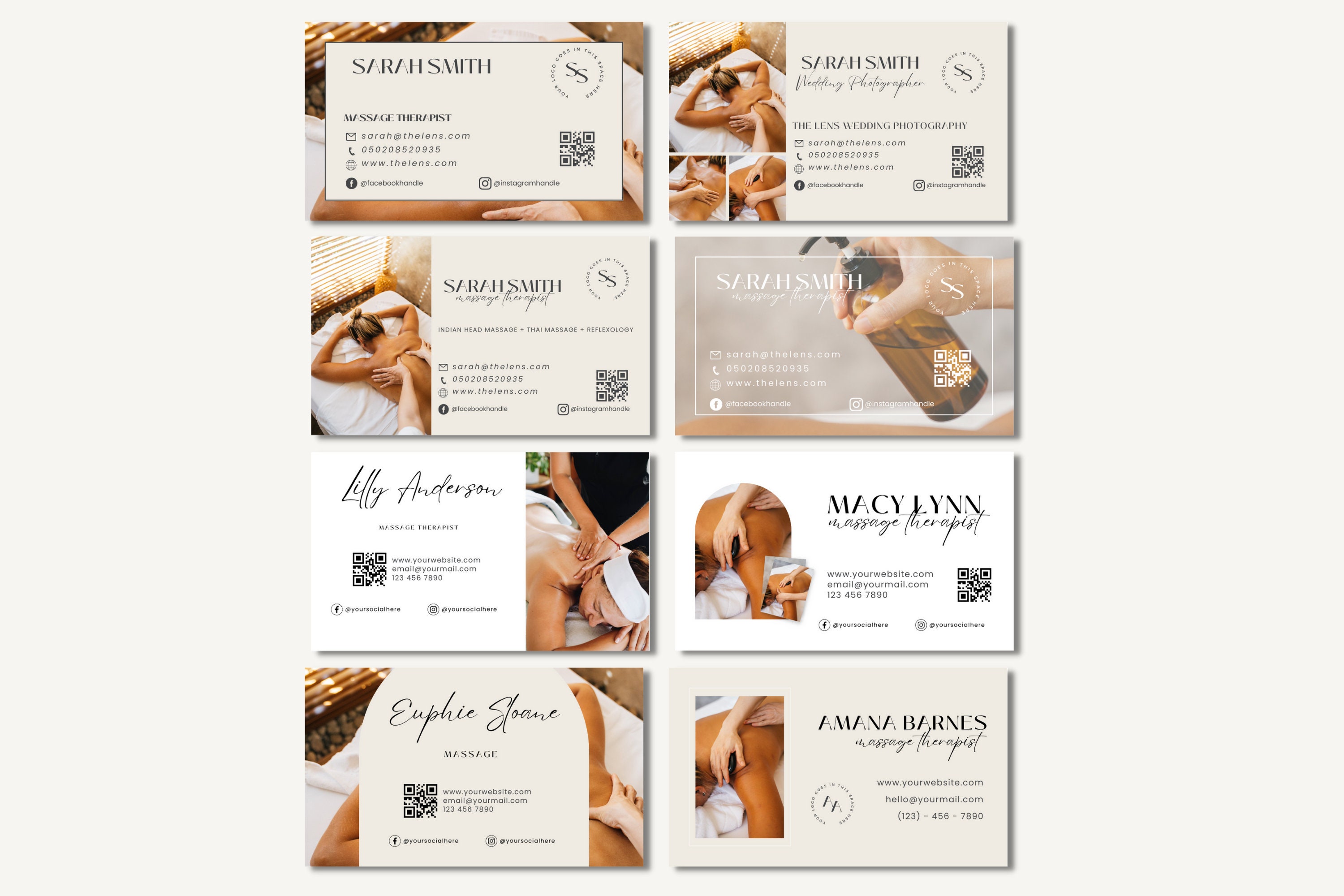 Massage Therapist Business Cards Massage Business Cards Business Cards ...