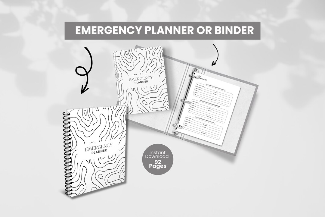 Emergency Binder Template Emergency Binder Printable Emergency Binder ...