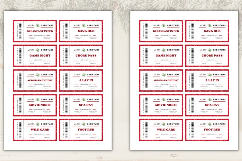 Printable Christmas Coupon Book | Editable Gift Certificate (canva ...