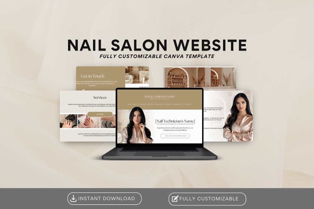Nail Tech Website | Nail Tech Acuity | Canva Templates | Nail Booking ...