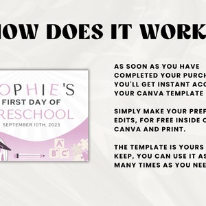 First Day of Preschool Sign My First Day of Preschool - Etsy