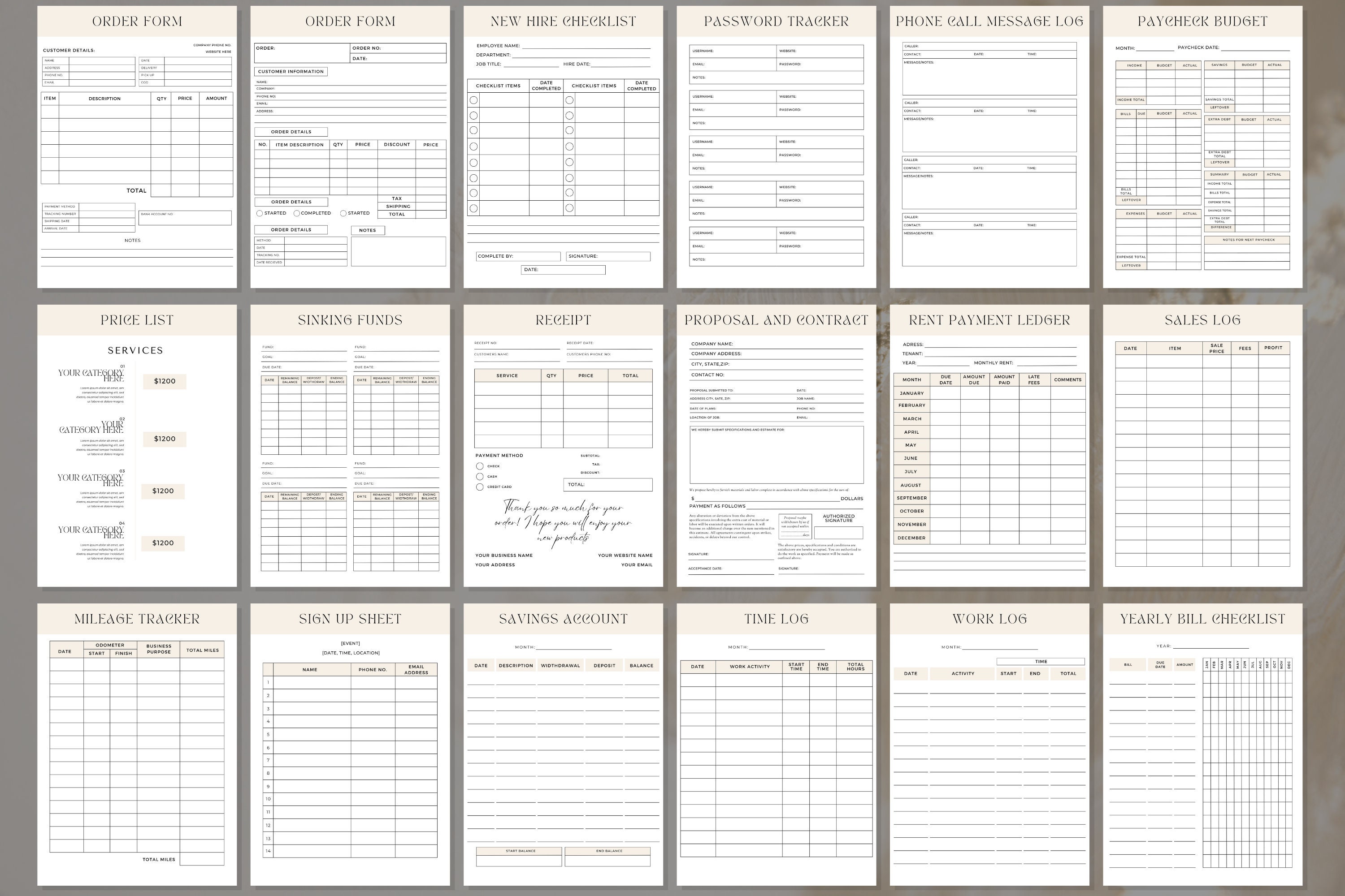 Business Form Bundle | Editable Business Form | Small Business Form ...