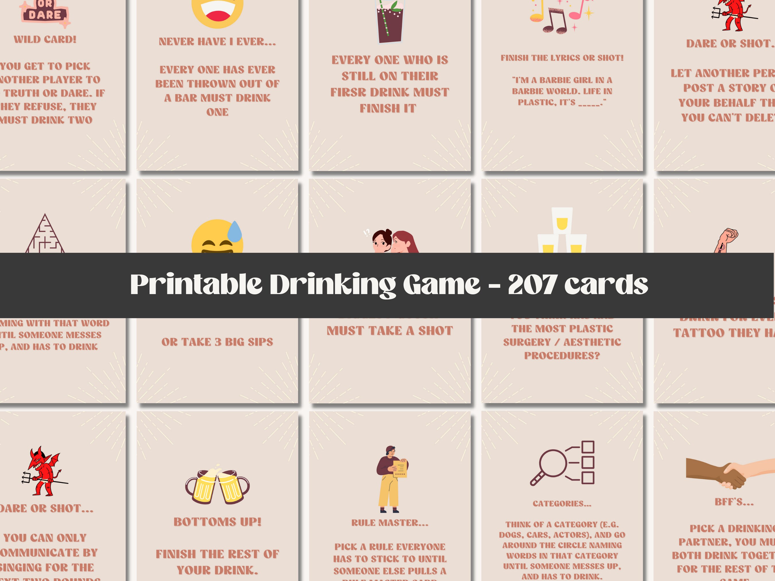 Girl Drinking Game | Drinking Games for Adults | Drinking Game Cards ...