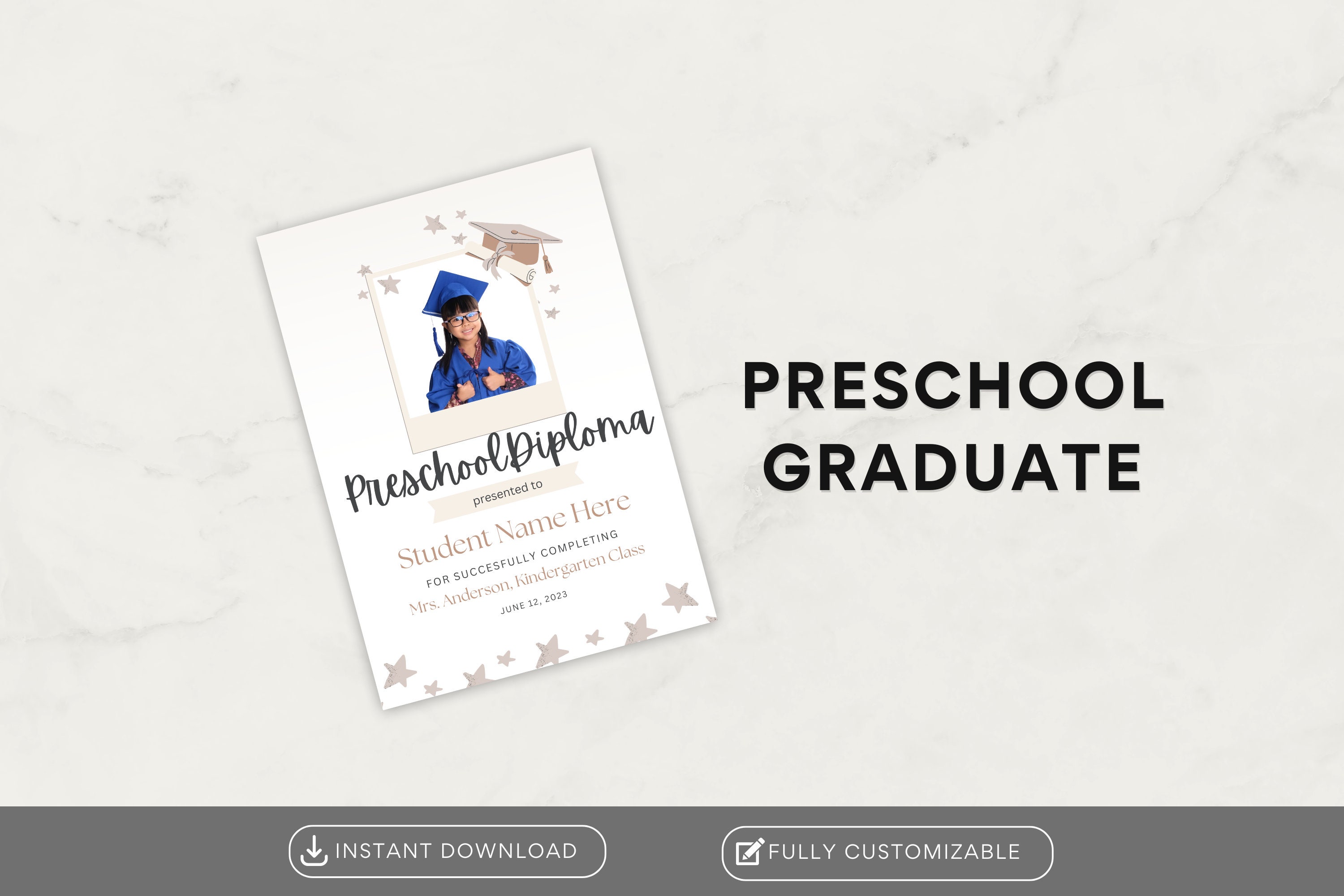 Printable Preschool Graduation Certificate Preschool Graduation Last ...