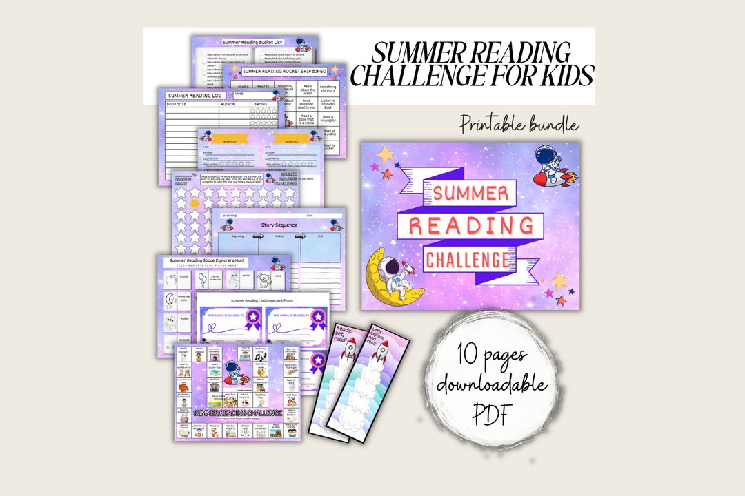 Reading Challenge | Reading Challenge Printable | Summer Reading ...