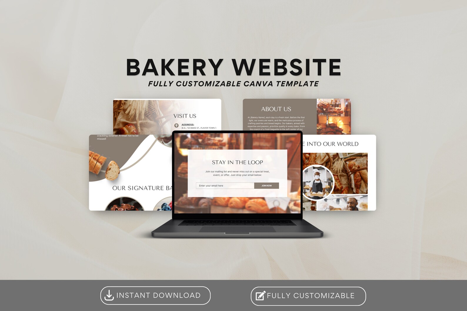 Bakery Website Template Canva | Bakery Website | Canva Template ...