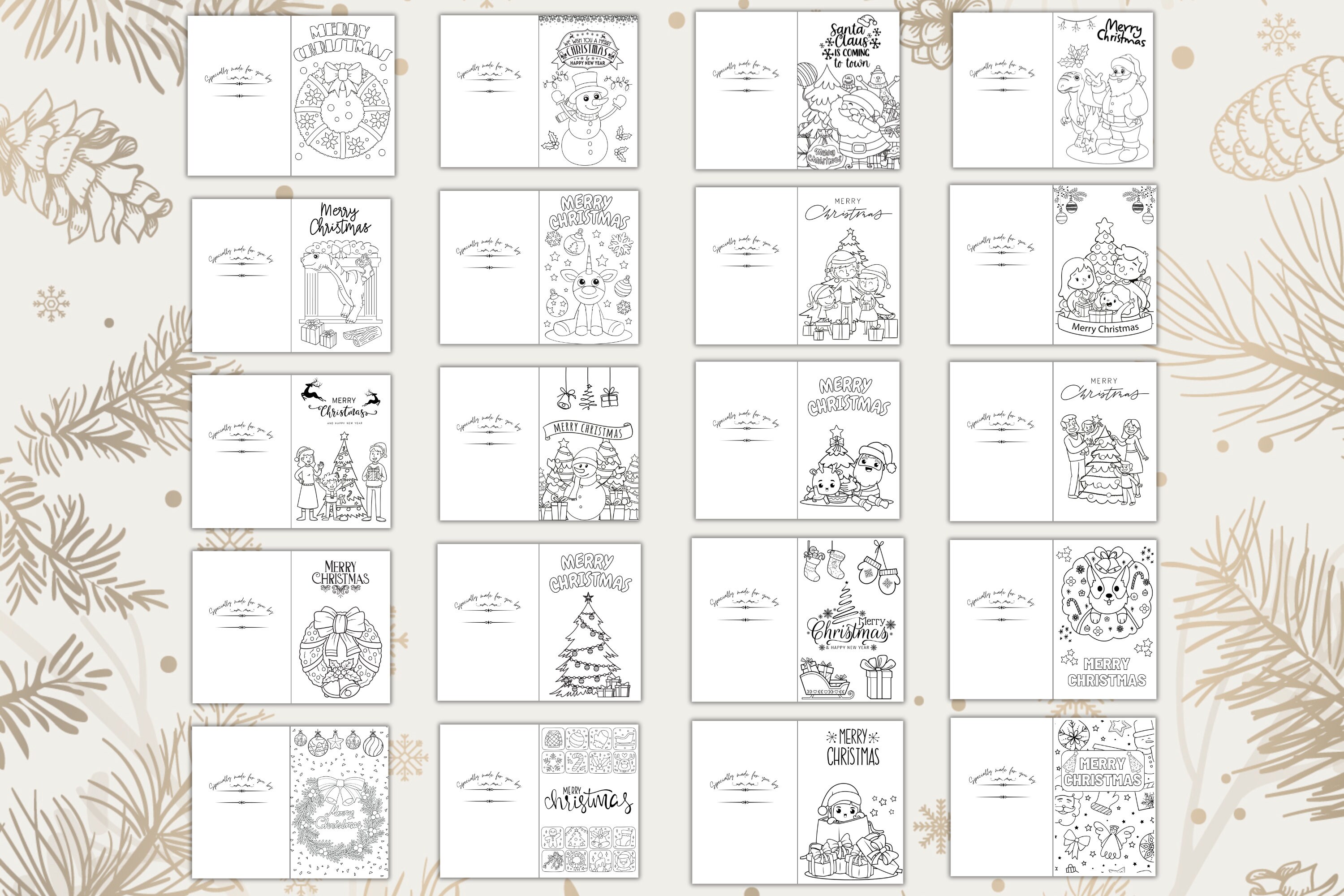 Christmas Cards to Color | Printable Christmas Card to Color | Color ...