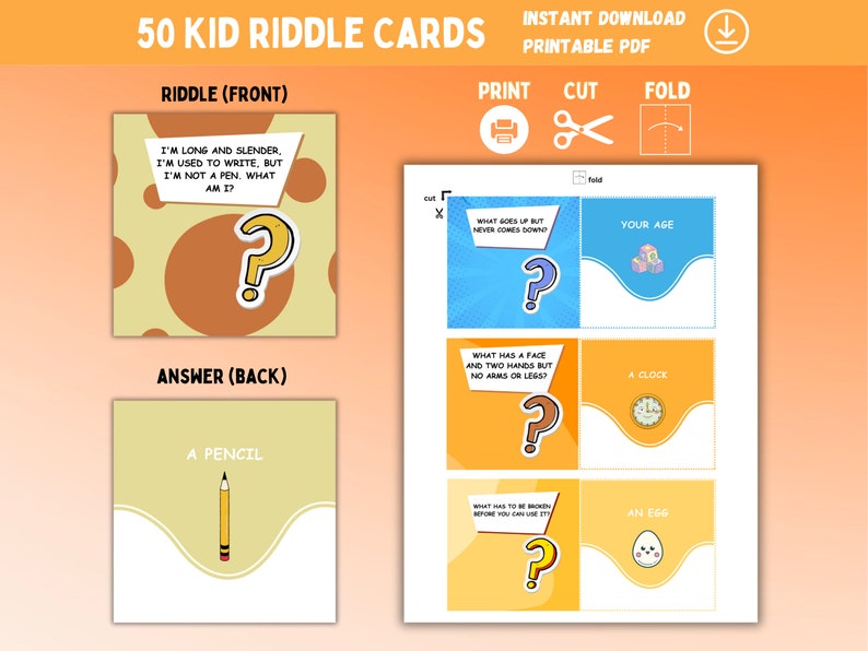 Riddles Cards | Riddle Card | Riddles for Kids | Party Games for Kids ...