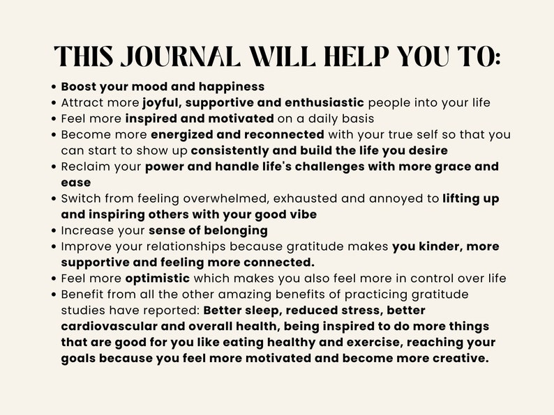 Gratitude Journal Printable Bundle | 4-week Prompts (PDF) - Etsy