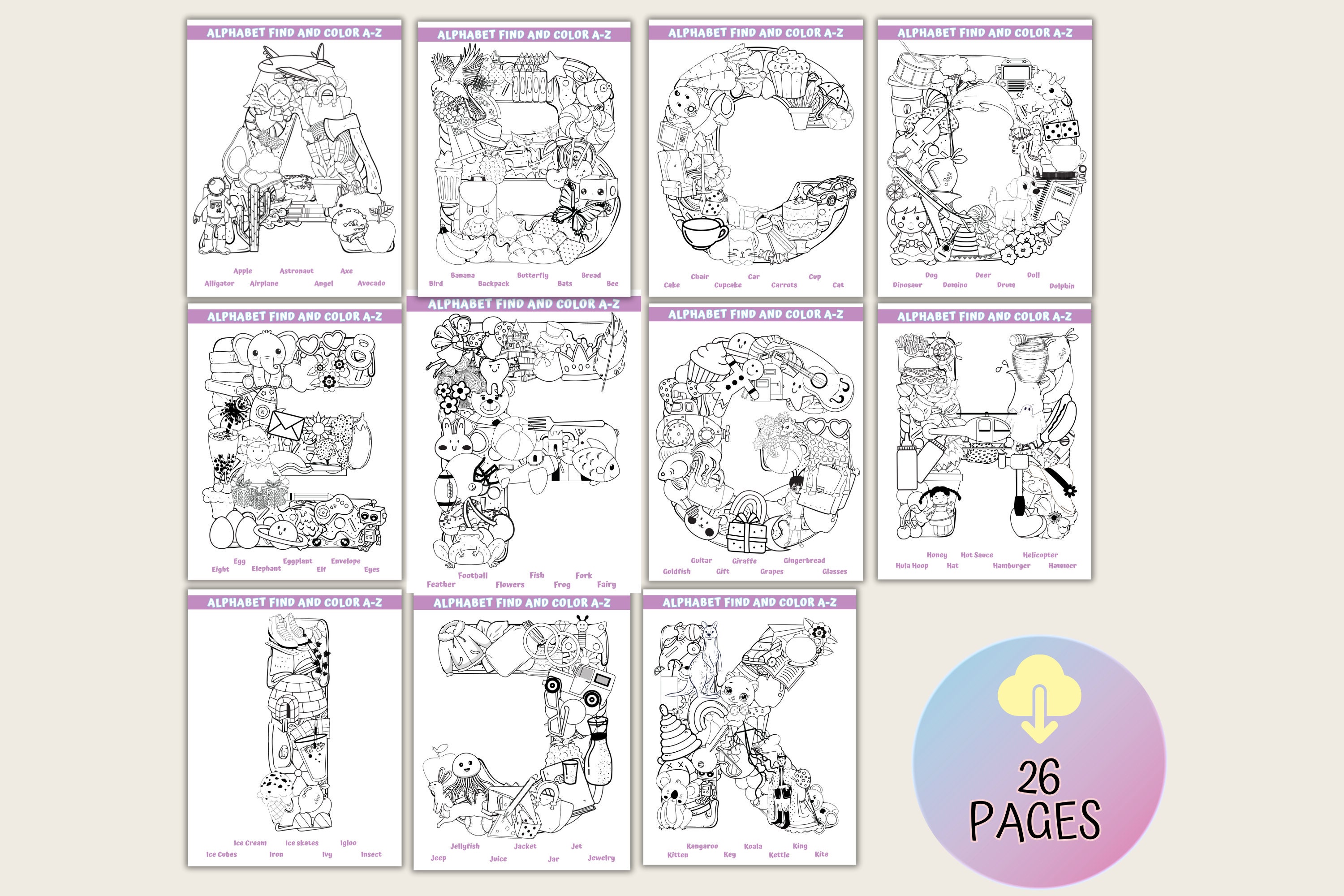 Alphabet Coloring Book for Kids | Alphabet Coloring Book Pages ...