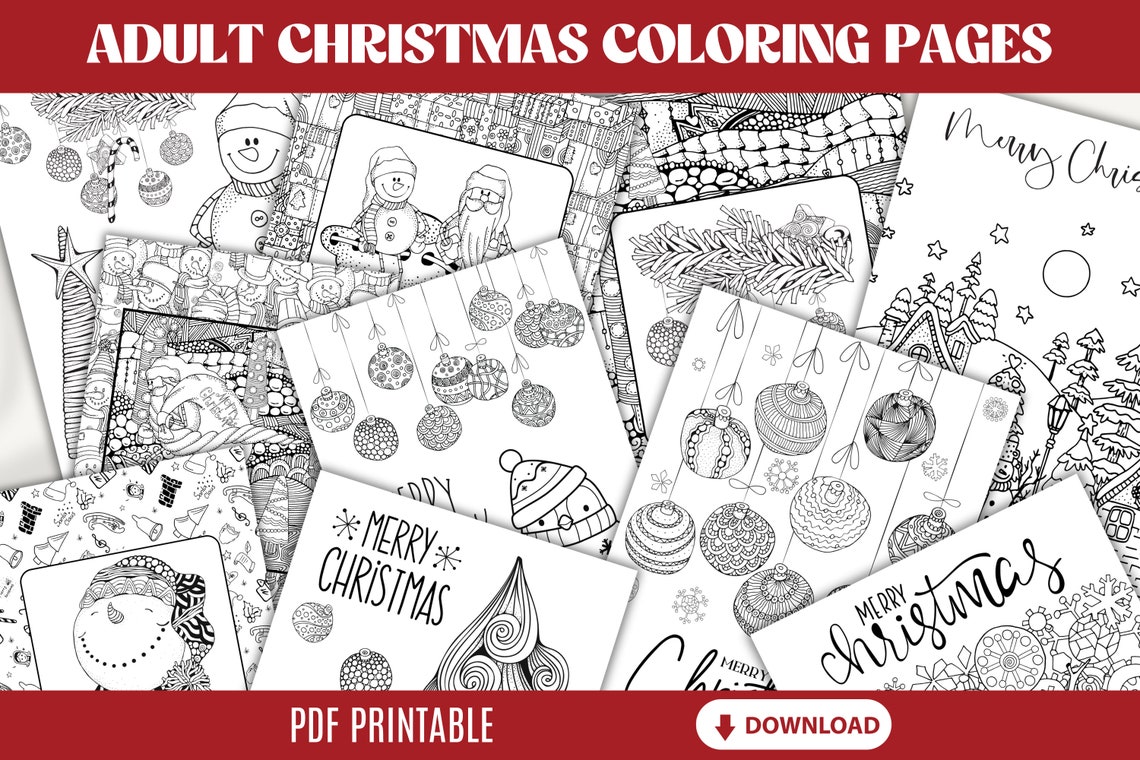 Christmas Coloring Pages for Adults | Adult Coloring Pages Christmas ...