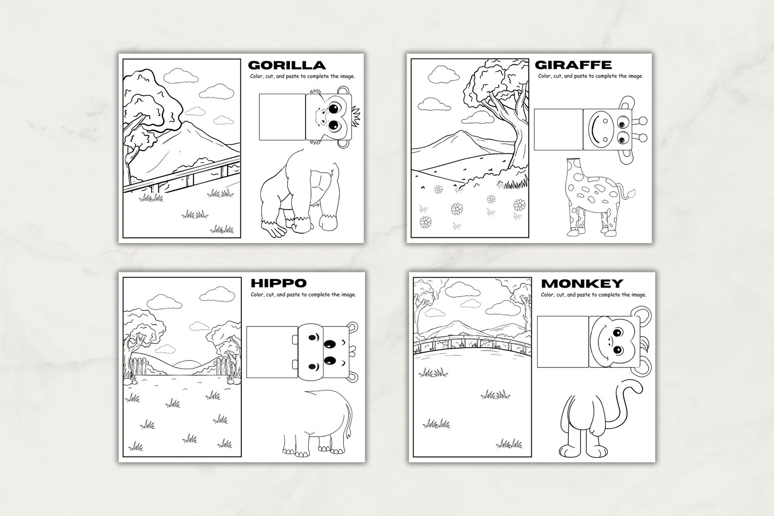 Zoo Animal Craft | Preschool Activity | Printable Crafts | Toddler ...