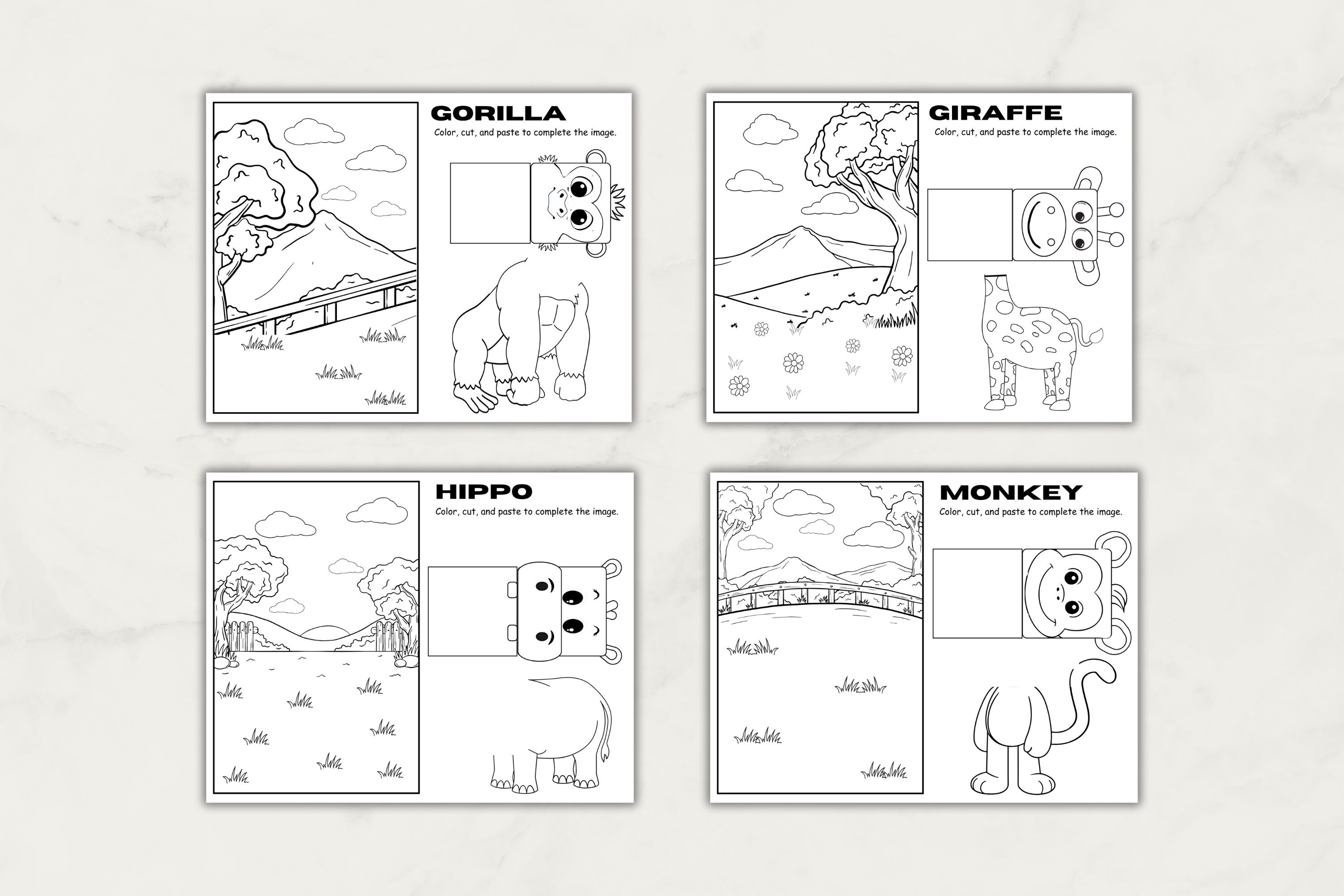 Zoo Animal Craft | Preschool Activity | Printable Crafts | Toddler ...