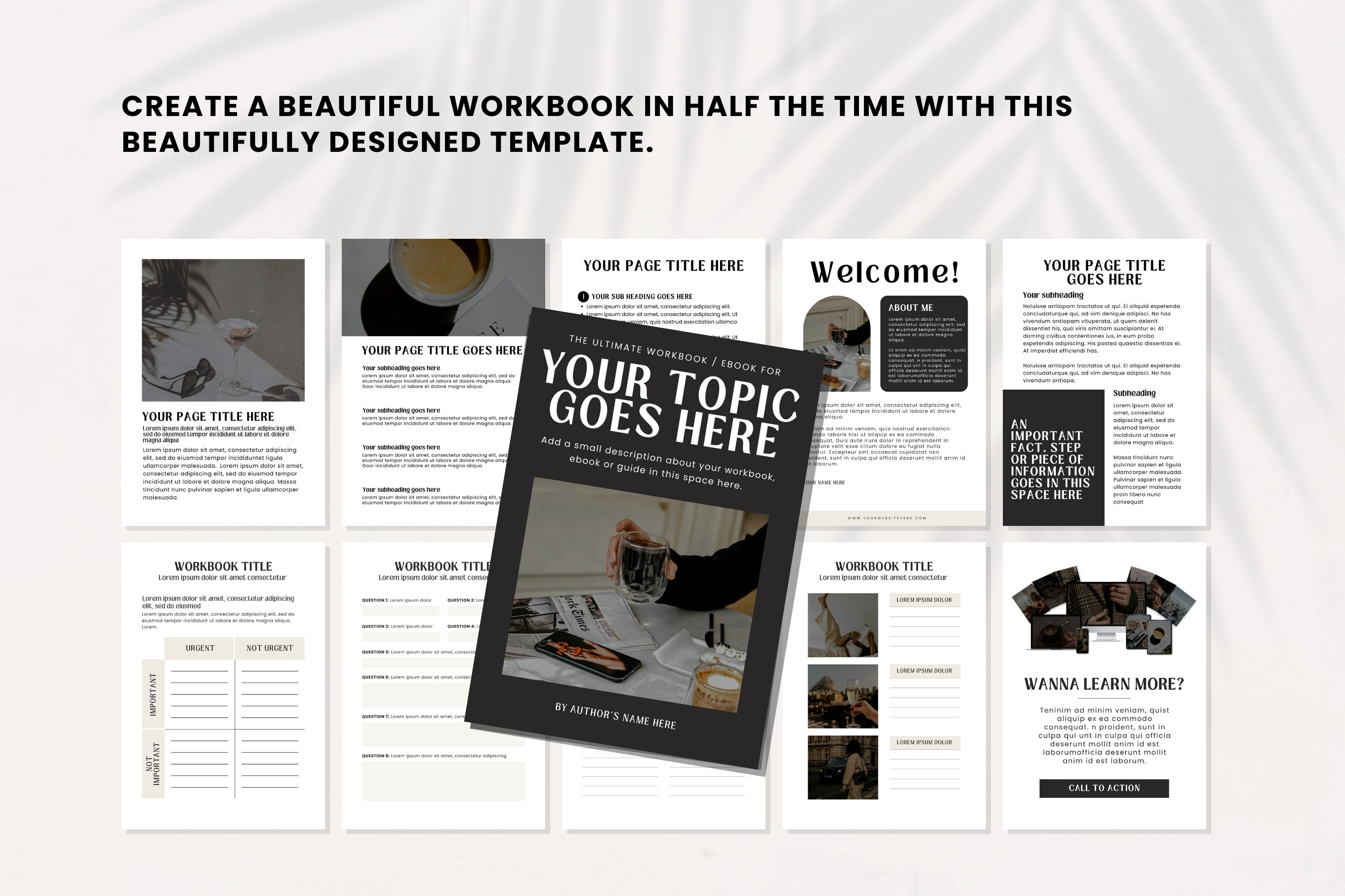 Course Templates Canva | Course Workbook Template | Online Course ...